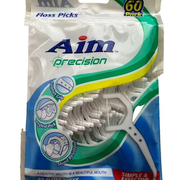 Bath | Aim Precision Floss 6 Flosser Count Dental Pick Simple Effective ...
